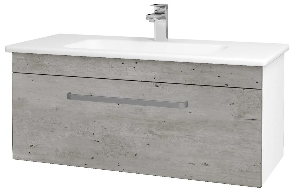 Dřevojas Koupelnová skříň ASTON SZZ 100 Varianta: N01 Bílá lesk / Úchytka T07 / N07 Stone
