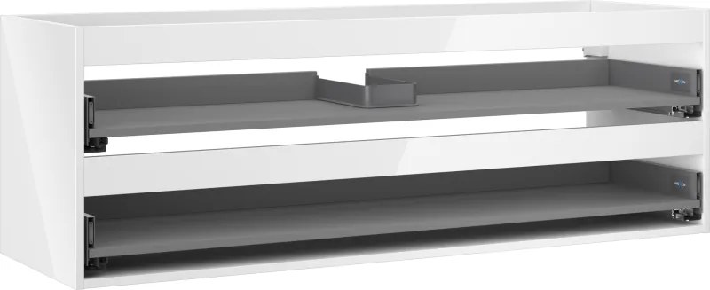 Mexen Box-A, závěsná skříňka 140 cm, 2 zásuvky, bílá lesklá, 91AX0-1400-470-2-00