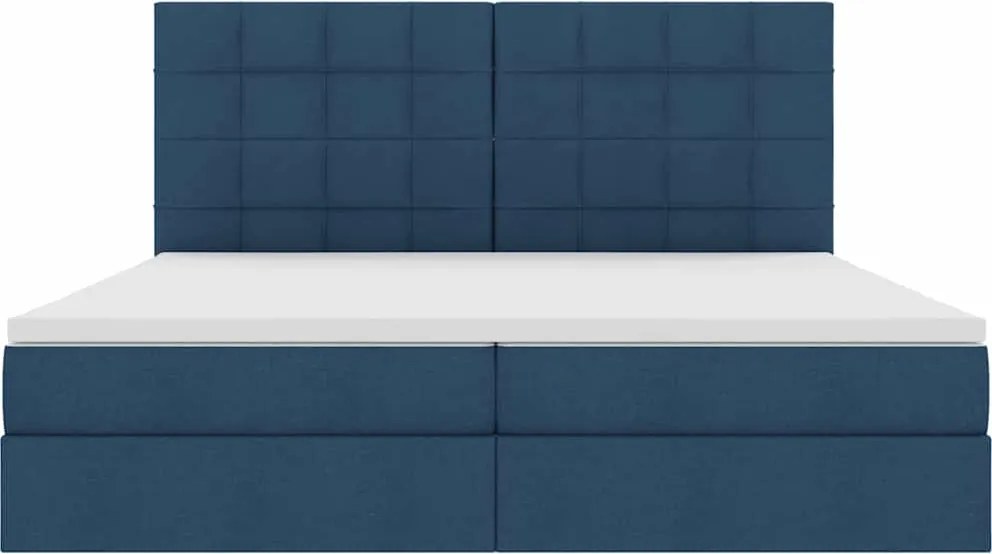 Postel s úložným prostorem a matrací Modrá 200 x 200 cm textil 3371807
