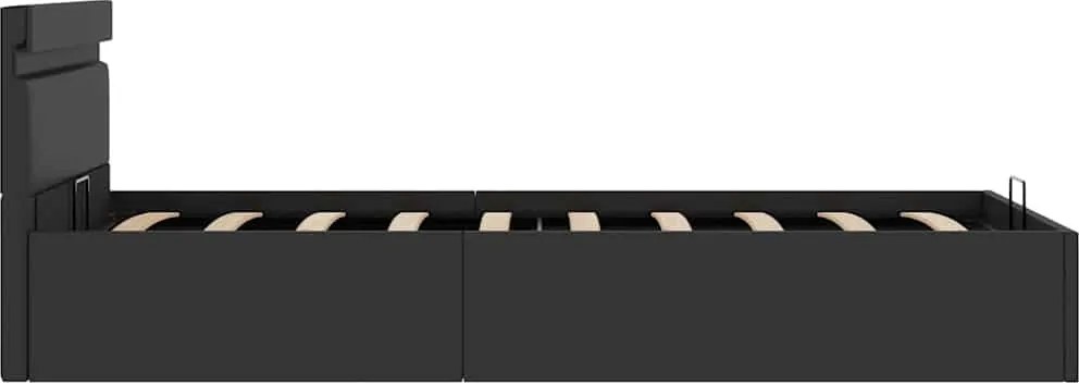 Rám postele LED s úložným prostorem černý umělá kůže 90x200 cm 285540