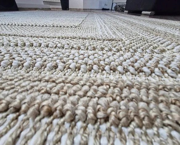 HU Moderní béžový koberec Boho 872-B s motivem obdélníků Rozměr: 60x100 cm