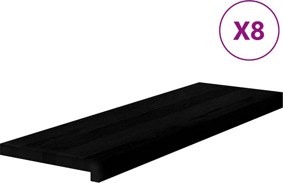 Nášlapy na schody 8 ks hnědo-černé 80x30x2 cm masivní dub 3283032