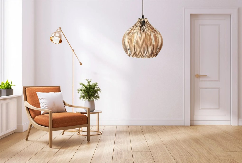 Toolight - Retro skleněná stropní lampa E27 60W APP893-1CP, oranžová, OSW-05695