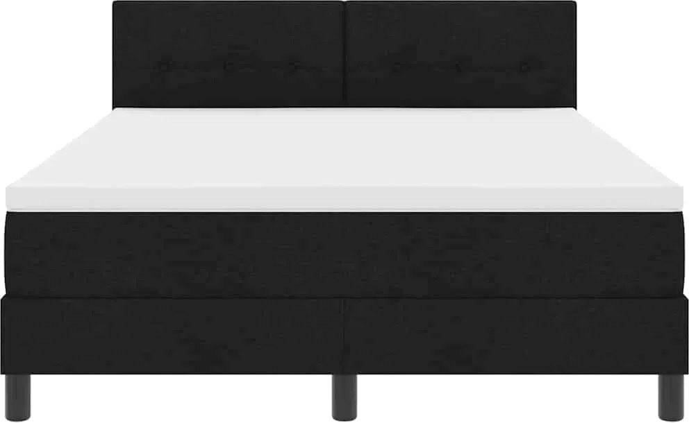 Postel s boxspringem s čelo Černý 140 x 200 cm textil 3338694