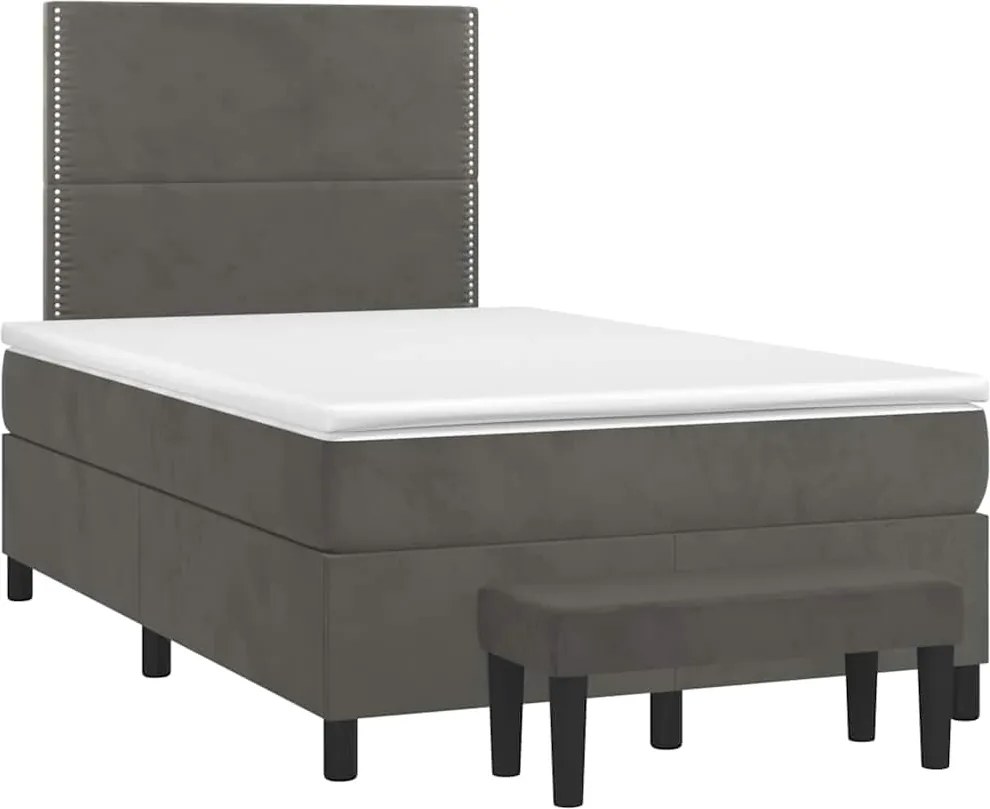 Box spring postel s matrací tmavě šedý 120x190 cm samet 3270464