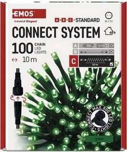 Propojovací vánoční řetěz bez zdroje EMOS Connecting D1AG01 ZY1927 100LED 10m zelená