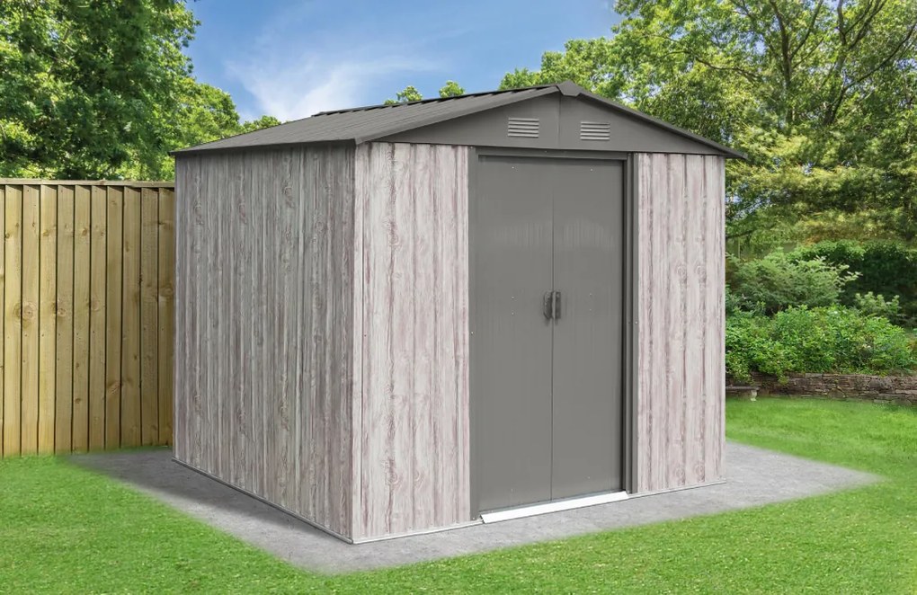 Zahradní domek BestBerg ZDB-4SD / 4,1 m² / 236 x 174 x 206 cm / dekor bílé dřevo/šedá