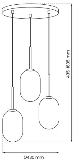 Lustr na lanku ALIAS 3xE14/40W/230V černá/šedá