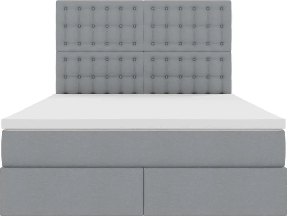 Postel s úložným prostorem a matrací Světle šedá 140 x 190 cm 3371904
