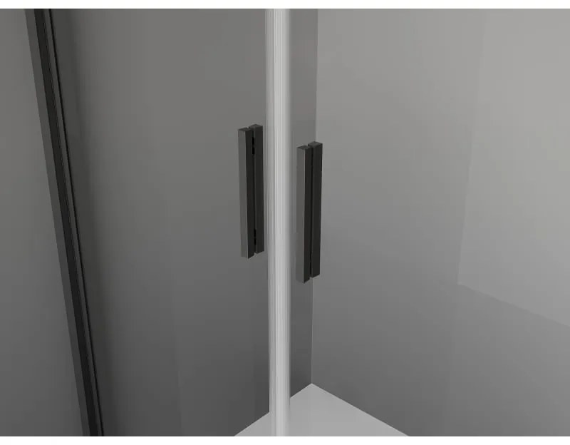 Mexen Exo, dvojité křídlové sprchové dveře 70x200 cm, 6mm čiré sklo, černý profil, 8182-070-000-70-00