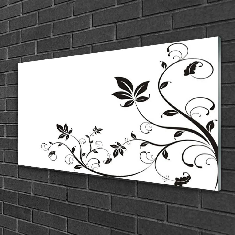 Obraz na skle Abstrakce Rostliny Listy 120x60 cm