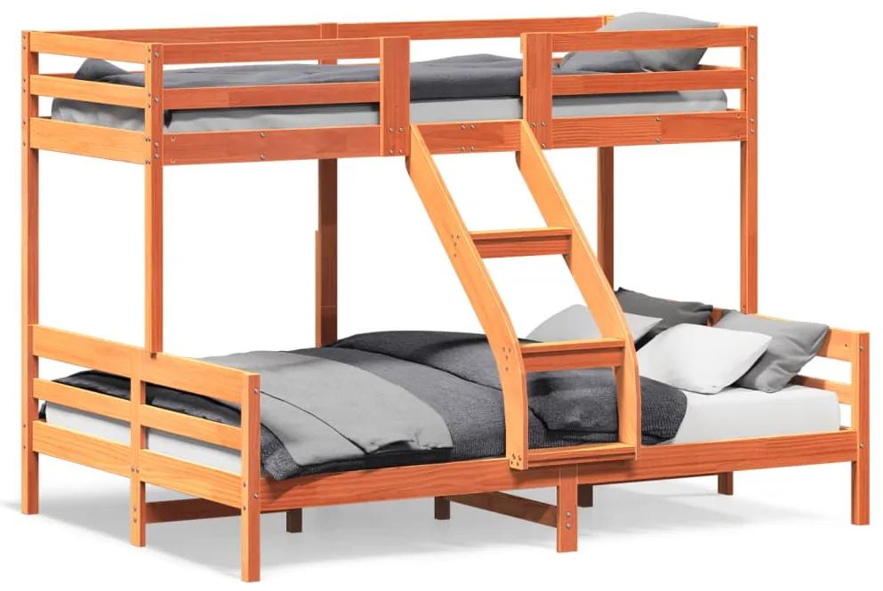 Patrová postel 80 x 200/140 x 200 cm voskově hnědá borové dřevo,  3207168