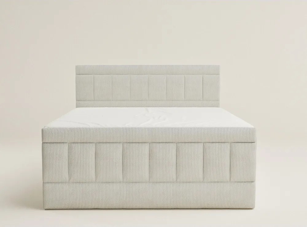 Béžová boxspring postel s úložným prostorem 200x200 cm Caya – Maison de Rêve