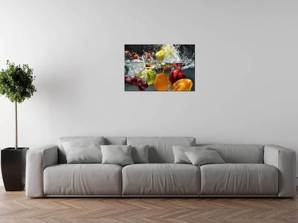 Gario Obraz s hodinami Sladké ovoce Rozměry: 100 x 40 cm