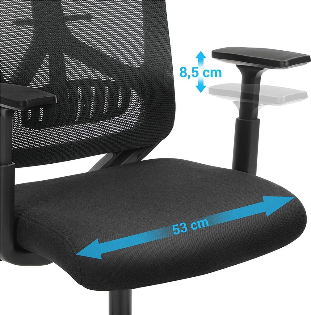 Kancelářská židle, ergonomická otočná židle s bederní oporou