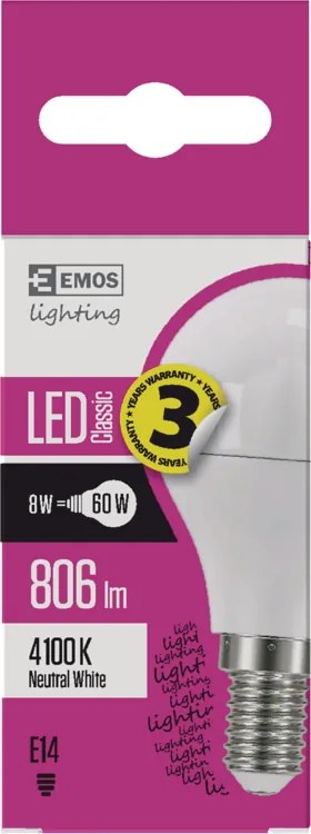 Emos lighting LED žárovka Classic Mini Globe 7,3W E14 neutrální bílá