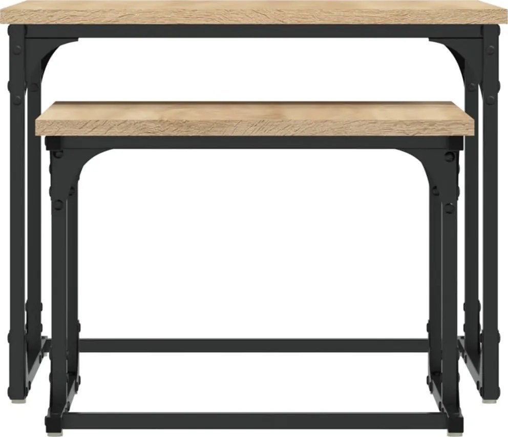 vidaXL Hnízdové konferenční stolky 2 ks kompozitní dřevo [833369] Barva: šedá sonoma