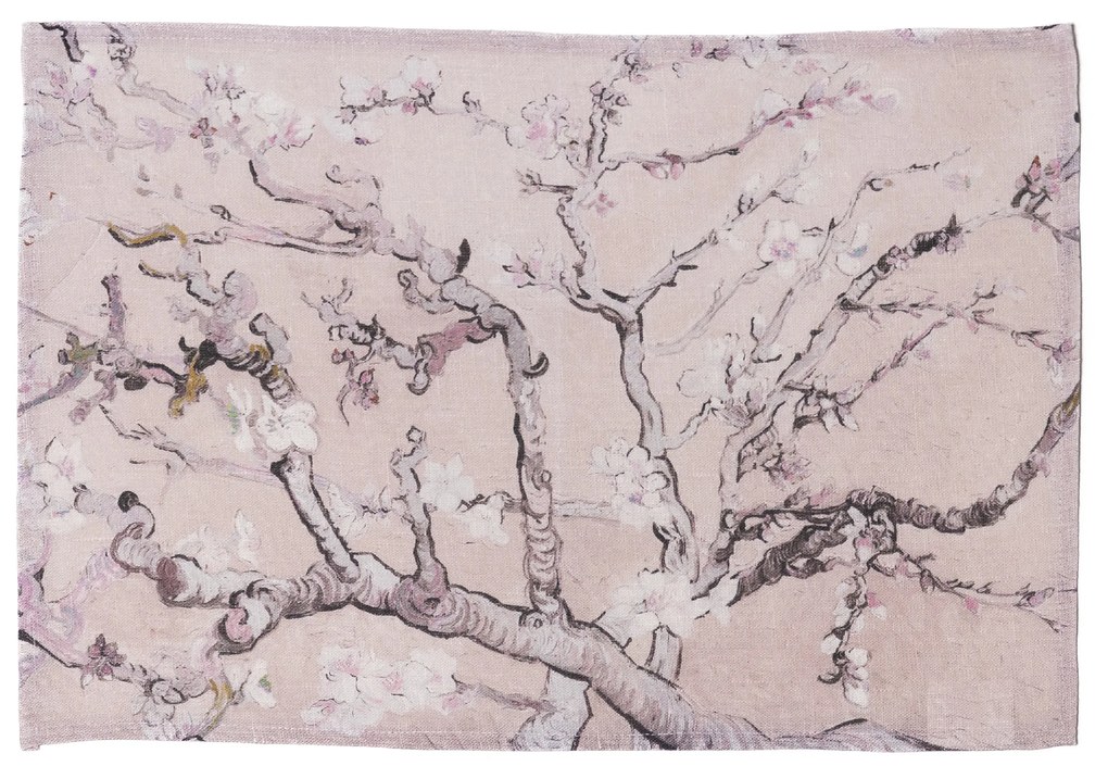 Lenbutik Prostírání Vincent Van Gogh Almond Blossom verze světle růžová