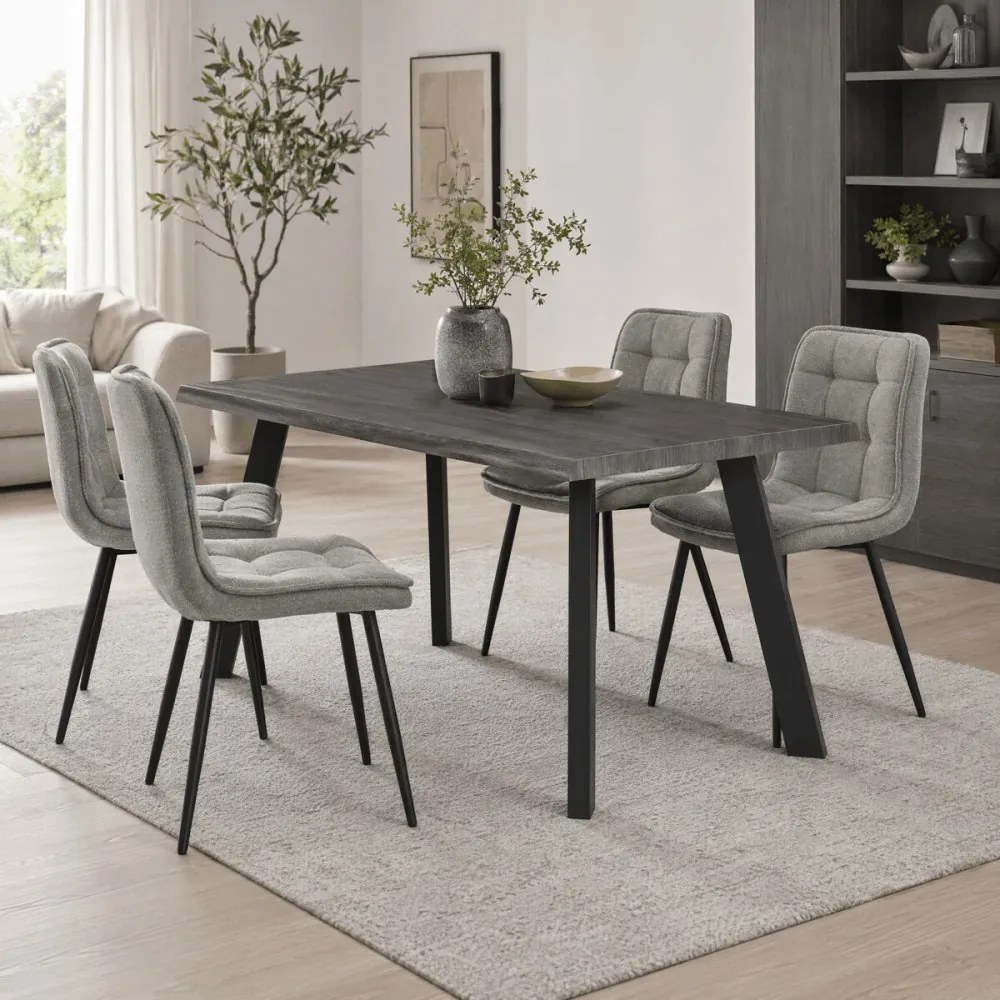 Jídelní stůl HT-F4514 GREY, mdf, šedý dub (140 x 80) cm hnědá