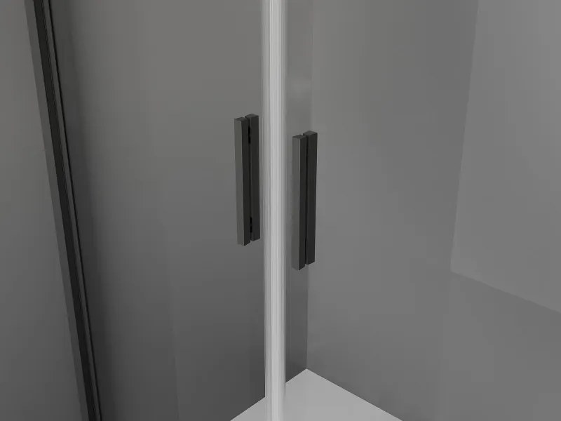 Mexen Exo, výklopná sprchová kabina, dveře 120 cm + boční stěna 95 cm, transparentní sklo, černá, 814-120-095-70-00