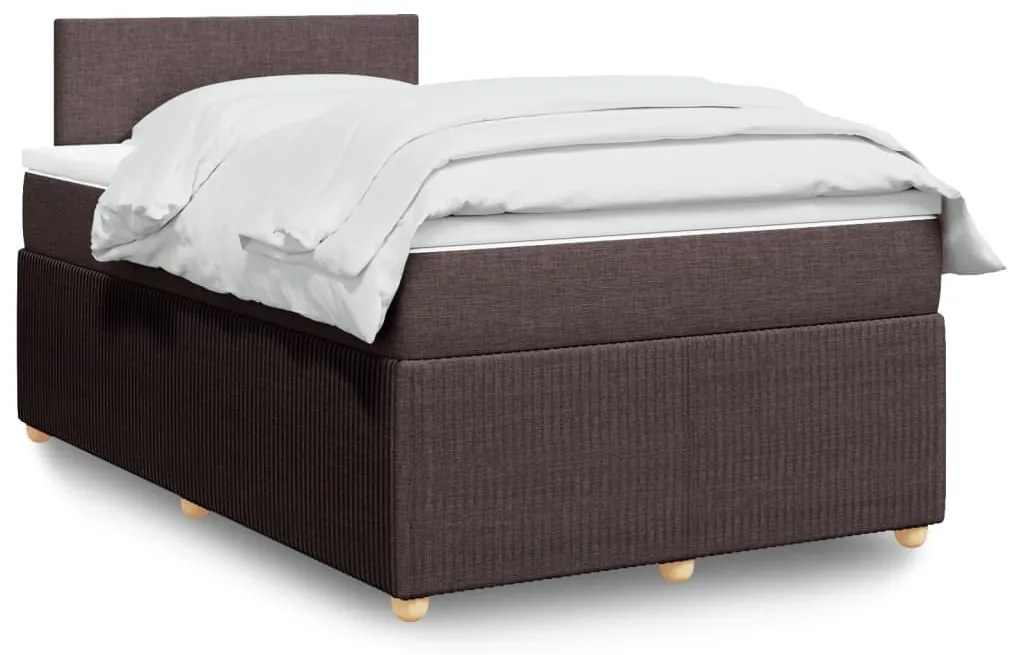 Box spring postel s matrací tmavě hnědá 120x190 cm textil