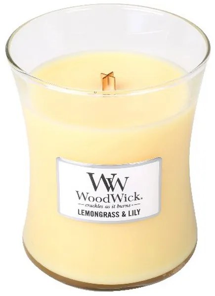 WoodWick vonná svíčka Lemongrass&Lily střední váza