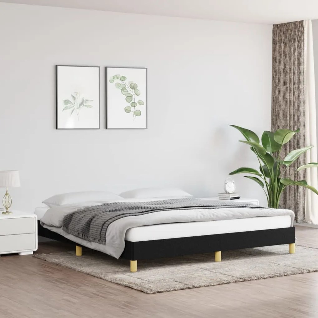 Rám postele bez matrace černý 180 x 200 cm textil Černý 346836