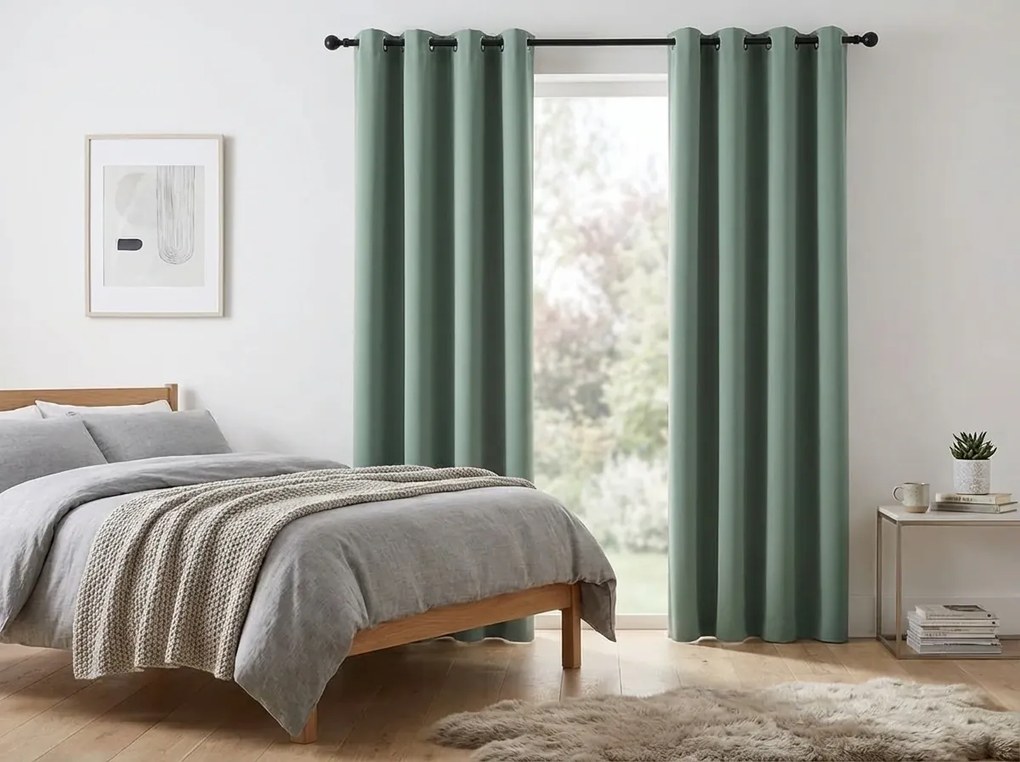 Šedozelený závěs OXFORD 140x250 cm Zavěšení: Řasící páska