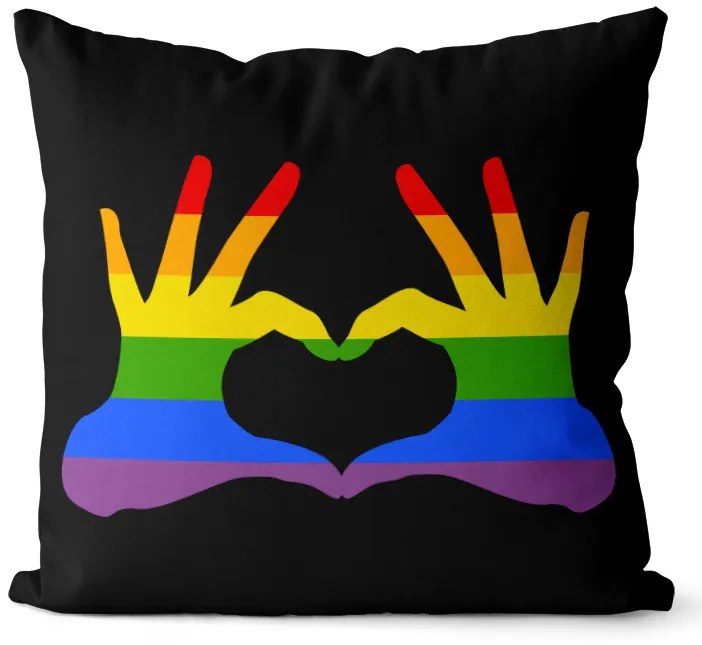 Polštář LGBT Hands (Velikost: 40 x 40 cm)