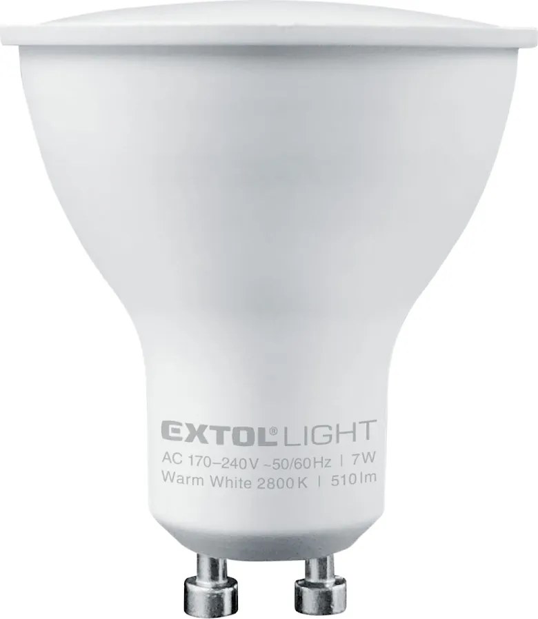 EXTOL LIGHT Žárovka LED reflektorová, 7 W, 510 lm, GU10, teplá bílá 43033