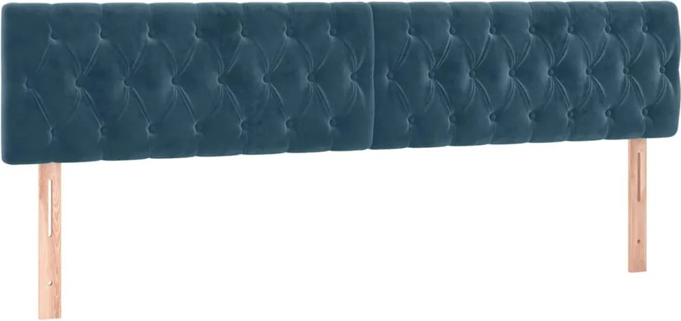 Box spring postel s matrací a LED tmavě modrá 180x200 cm samet 3134601