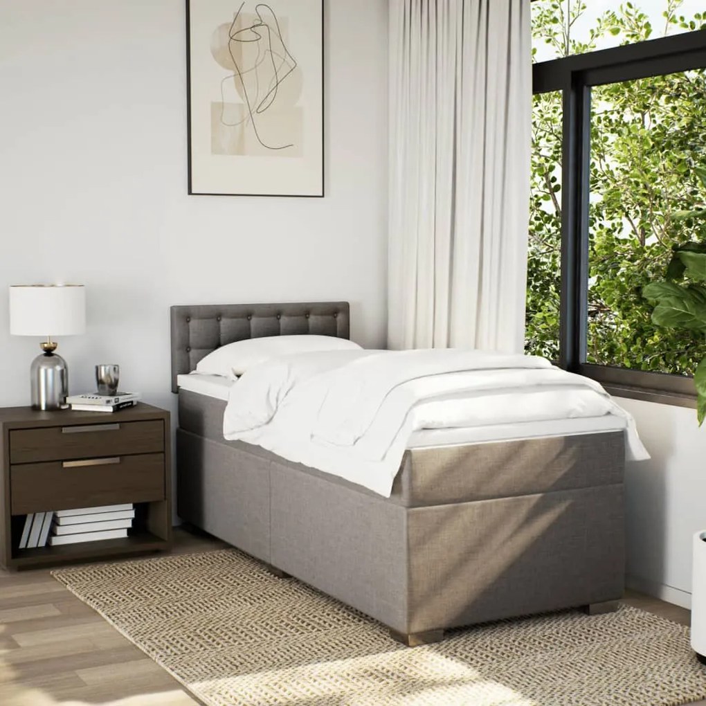 Box spring postel s matrací taupe 90x200 cm textil 3285789