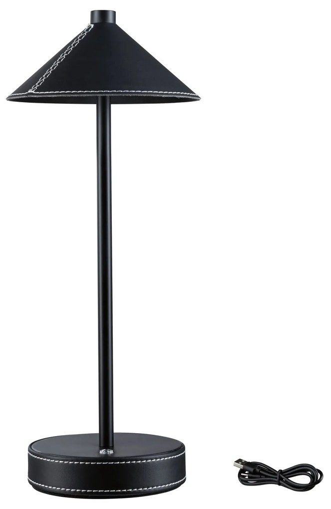 Paulmann 71175 Pellini, černá stolní lampička na baterii, 2W LED 3000-6500K, výška 37cm
