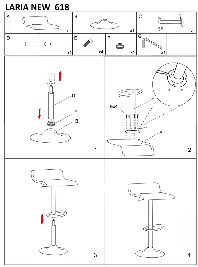 Kondela Barová židle, ekokůže bílá/chrom, LARIA NEW