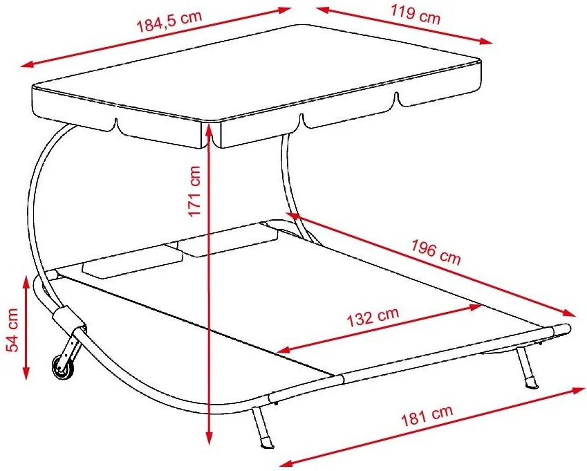 Relaxační lehátko pro 2 osoby Craftfield Bahama, béžová