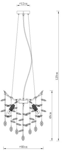 Globo 64138HG - Lustr na lanku QUEENA 4xE14/40W/230V zlatá