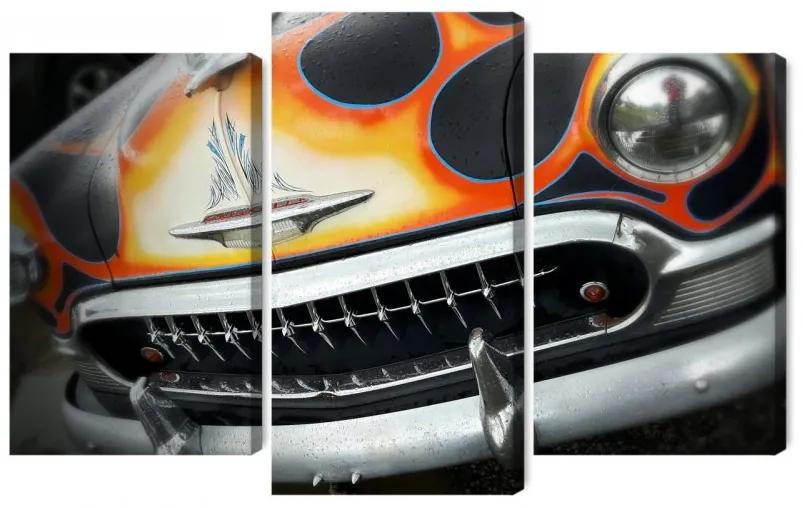 Vícedílný obraz Starožitné Auto S Plameny Nedostatek Nedostatek Přírodní plátno 90x60