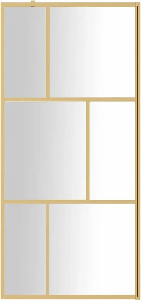 Zástěna do průchozí sprchy čiré ESG sklo zlatá 80 x 195 cm 154953