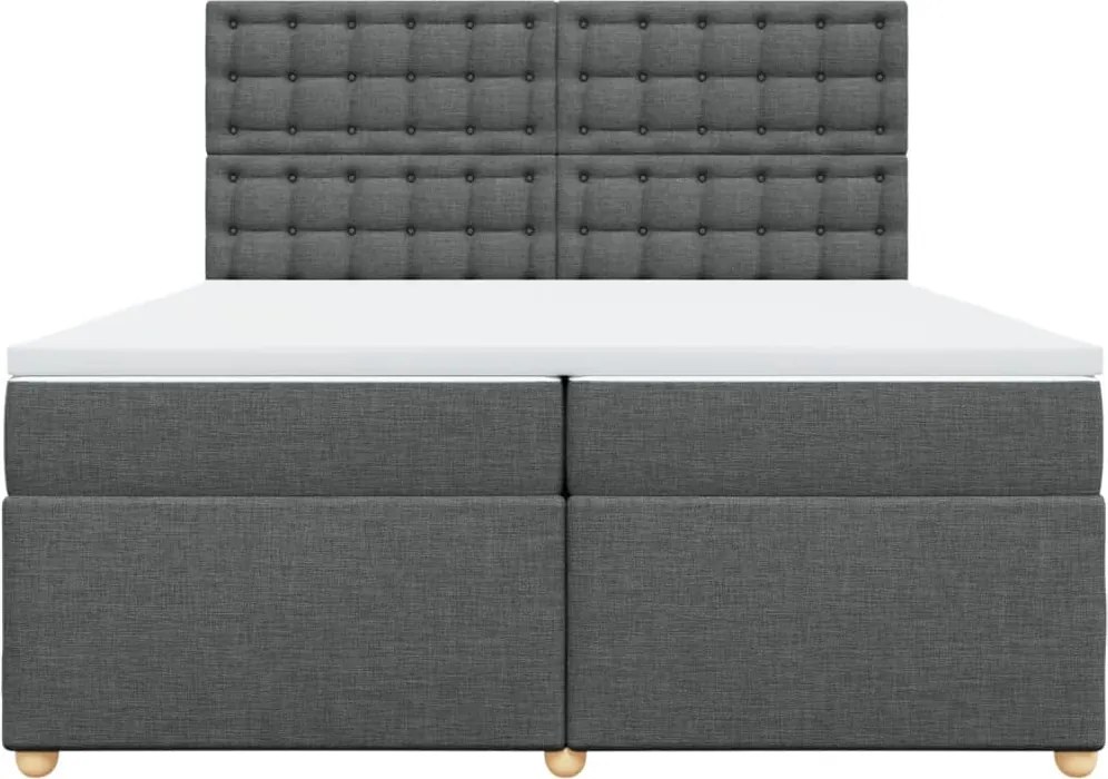 Box spring postel s matrací tmavě šedá 200x200 cm textil 3291402