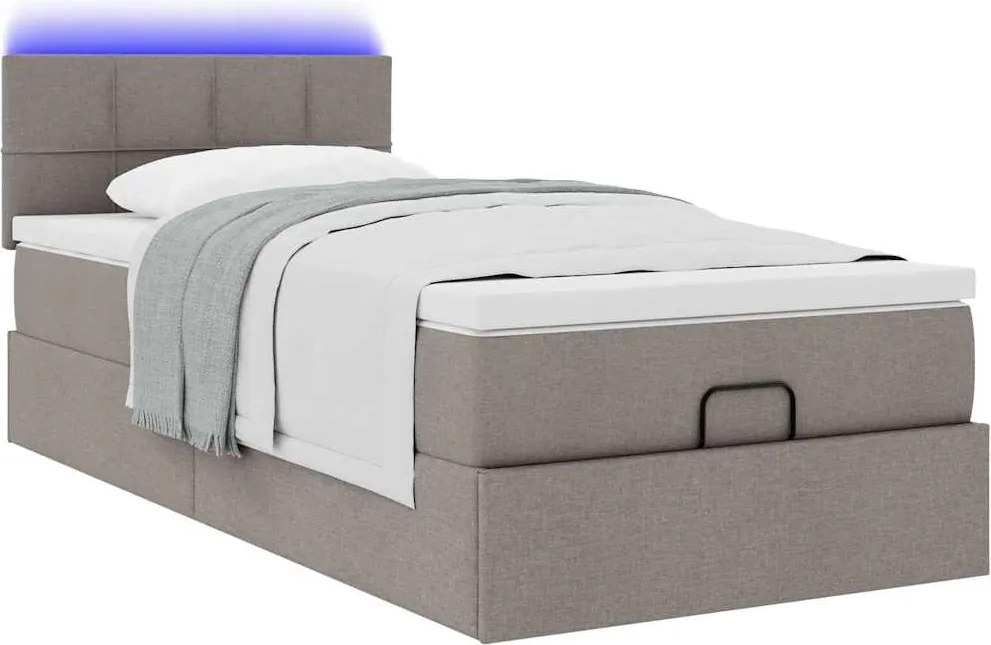 Osmanský rám postele s matrací taupe 80x200cm textil 3312267