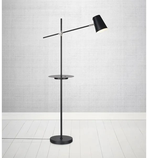 Markslöjd 107307 - Stojací lampa s USB LINEAR 1xE14/40W/230V