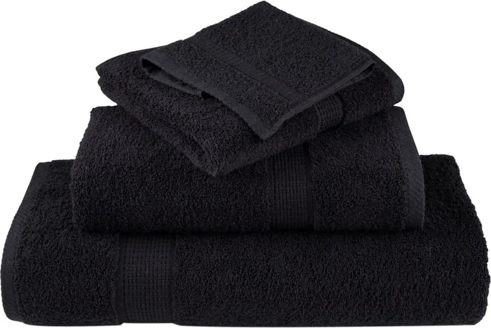 Premium ručníky SOLUND 2 ks černé 70 x 140 cm 600 g/m² 137428