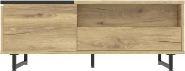 Aosom Skříň s LED stojací lampou a dostatkem úložného prostoru, výška nastavitelná se zásuvkou a přihrádkou, 103,5 x 50 Š x 27,5 V cm, přírodní
