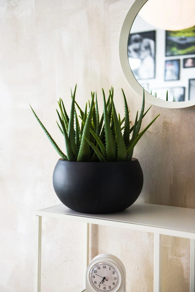 Miska na květiny MORINO, sklolaminát, výška 19 cm, antracit