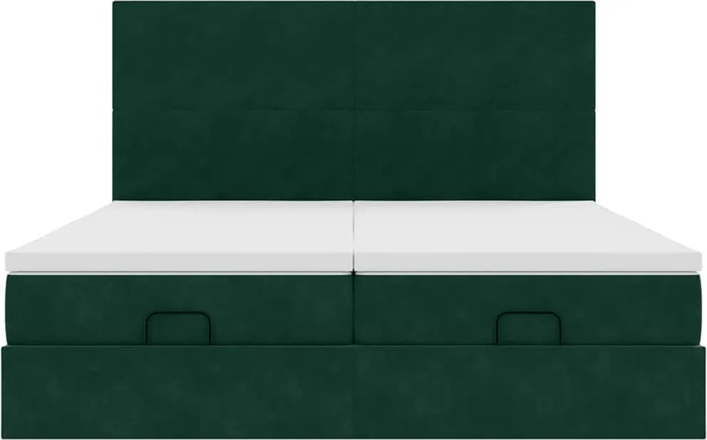 Osmanský rám postele s matracíes tmavě šedá 160x200cm samet 3313751