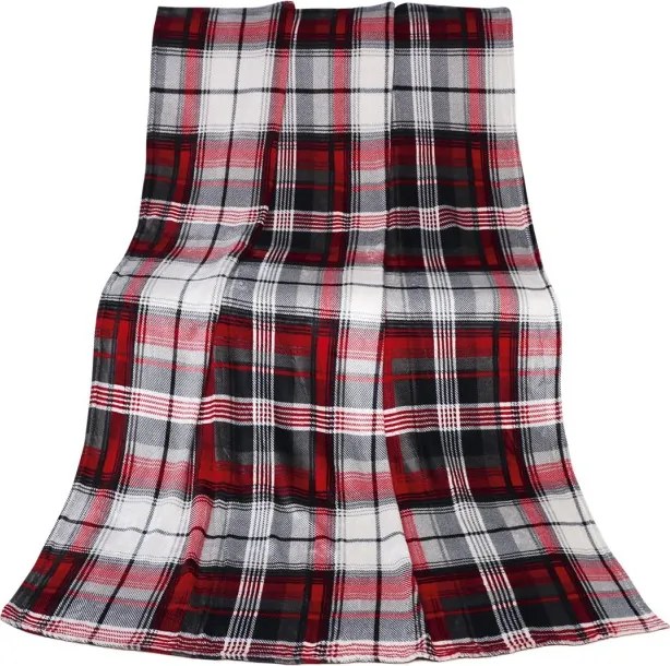 Bellatex Přikrývka Kemping PLUS Červená,Šedá,Bílá 150x200 cm