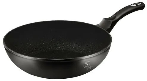 Pánev WOK s mramorovým povrchem 28 cm Black Silver Collection