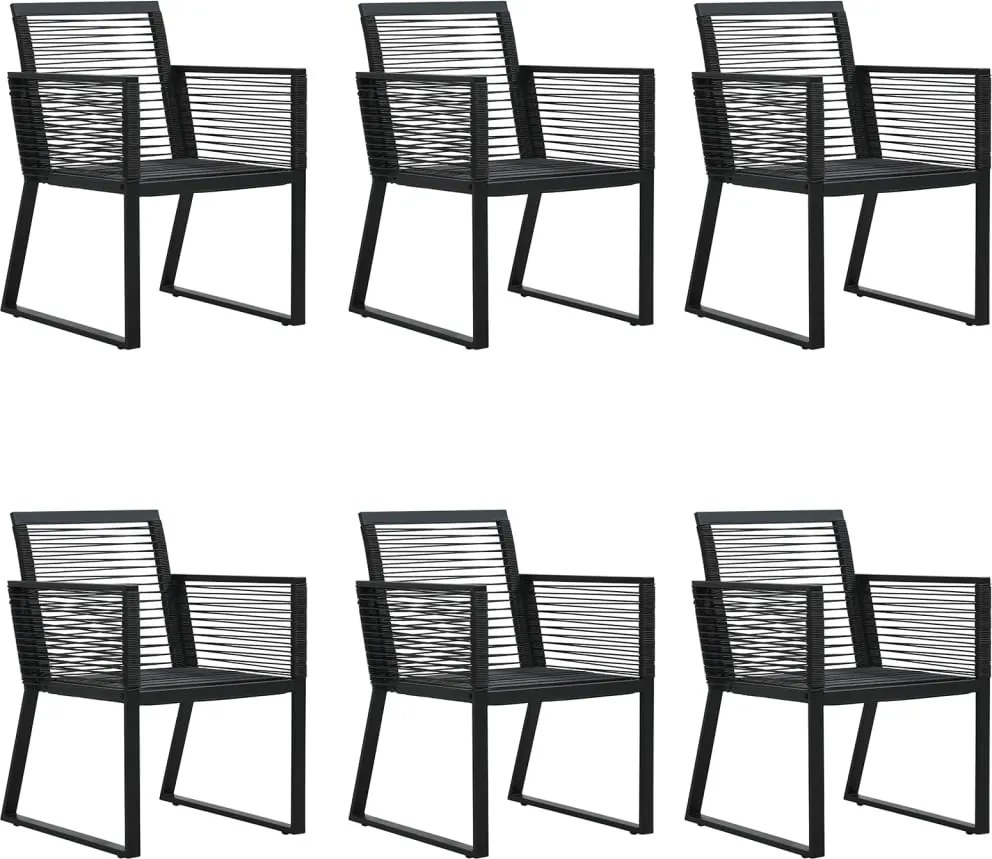 7dílný zahradní jídelní set černý PVC ratan 3156545