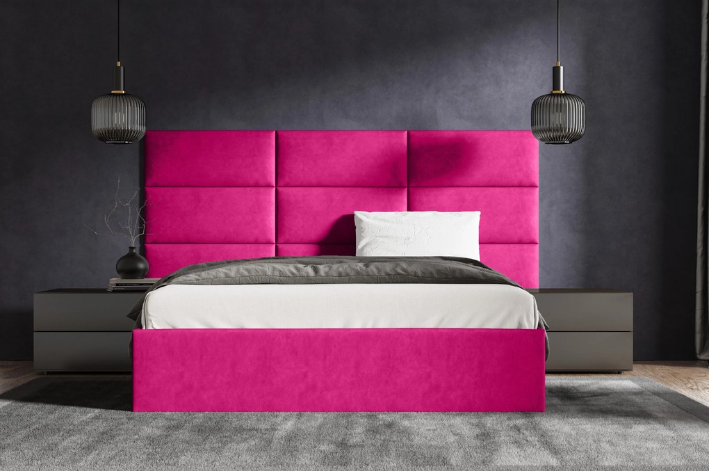 Eka Čalouněná postel Lucy 2 - 140x200 cm Barva látky Trinity: Tmavě zelená (Trinity 2328), Úložný prostor: Bez úložného prostoru