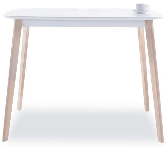 MAXIVA Jídelní stůl - TIBI, 90x80, bílá/bělený dub